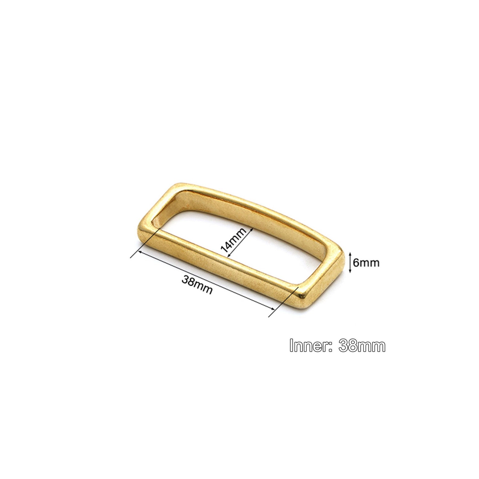 Solid Brass Belt Loop, Metal Belt Fastener Closure, Rectangle Belt D ...