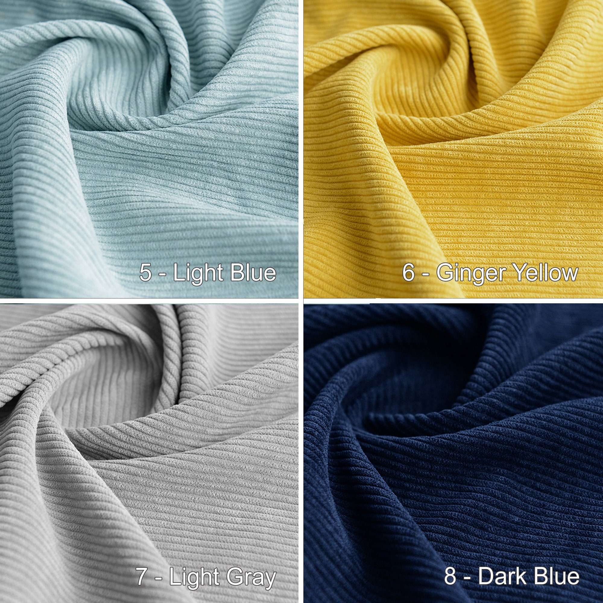 8 Wale Corduroy Fabric Thick and Soft Stripe Fabric Supplies Winter ...