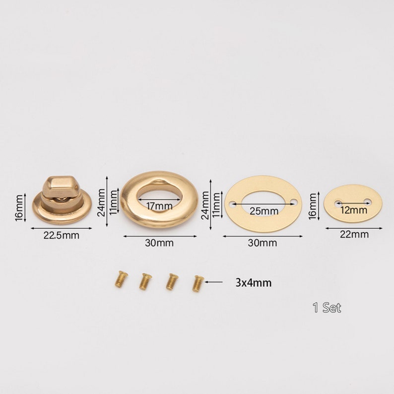Purse Turn Lock, Durable & Strong Oval Bag Lock, Solid Brass Twist ...