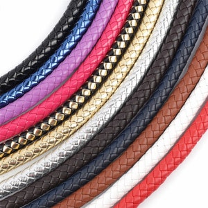 Braided Leather Handle Strap, Handbag Handle With Golden Hook, Faux PU ...