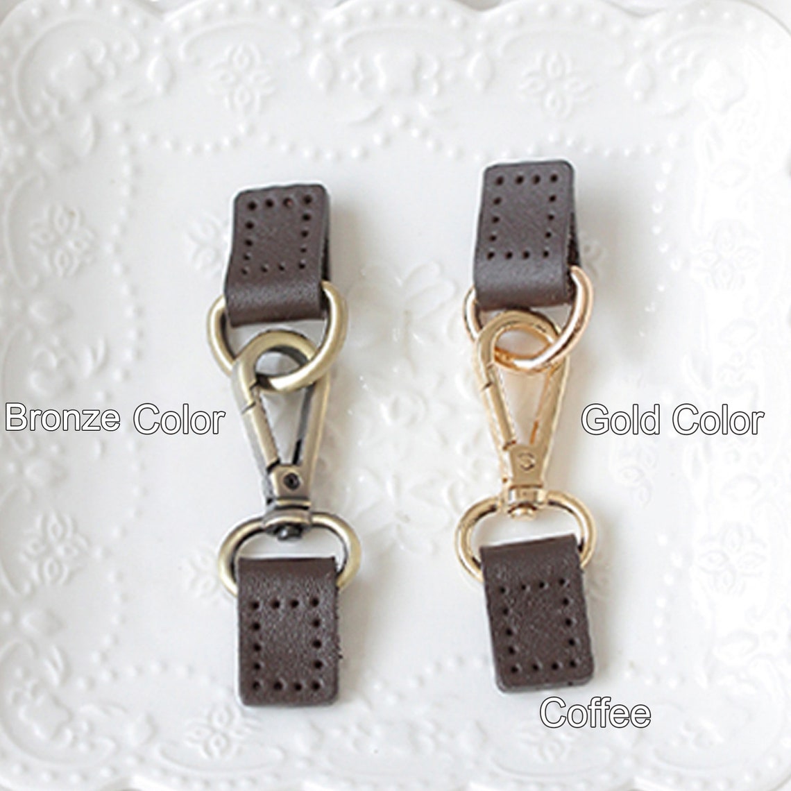 Genuine Leather With Swivel Clasp, 2 Layer Leather Closures for Handbag ...