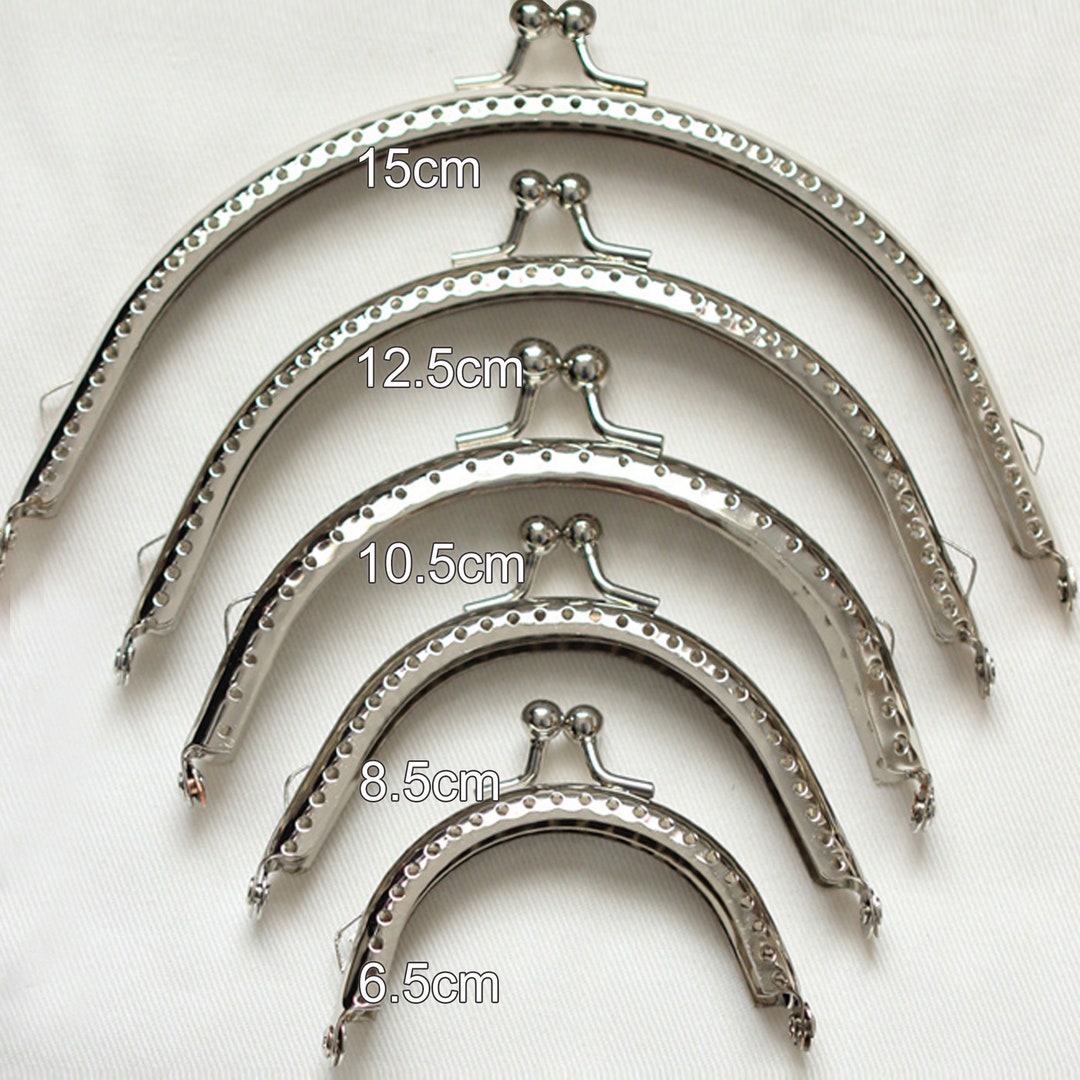 Metal Purse Frame, Silver Tone Sewing Coin Purse Frame, Half Round ...