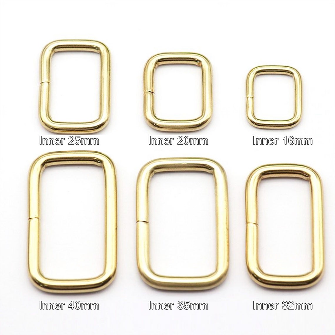 Metal Rectangle Rings Buckles, Brass Adjustable Square Connector for ...