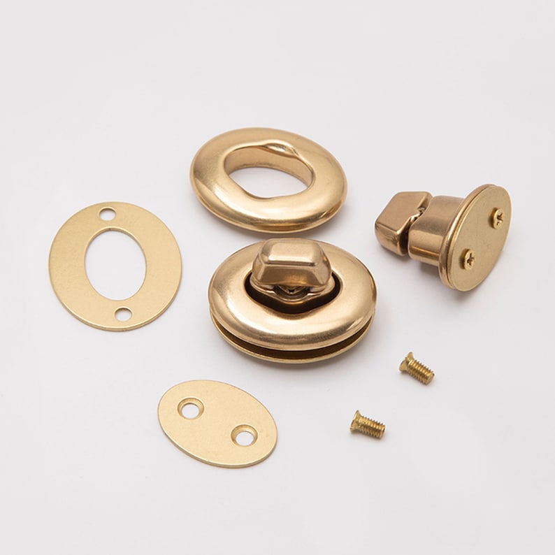 Purse Turn Lock, Durable & Strong Oval Bag Lock, Solid Brass Twist ...