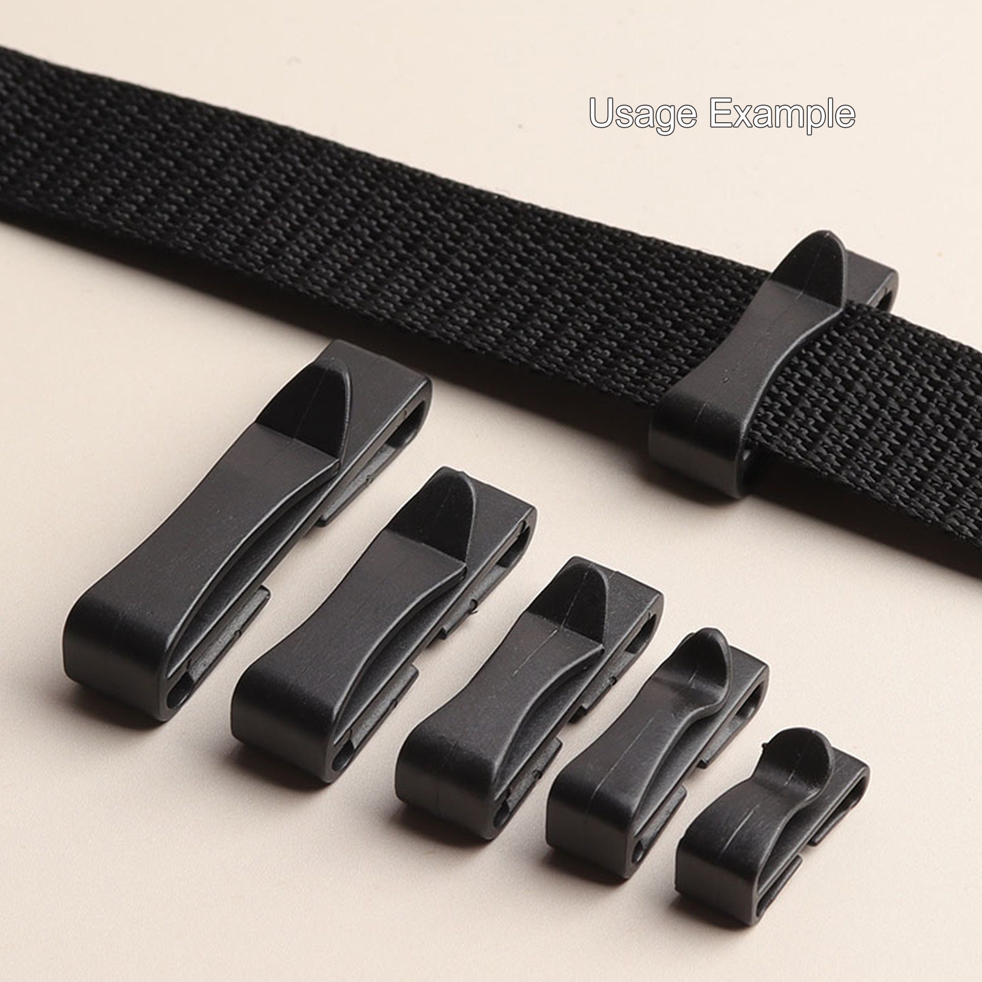 Slider Black Quick Slip Keeper Buckle -rectangle Adjustable Black ...