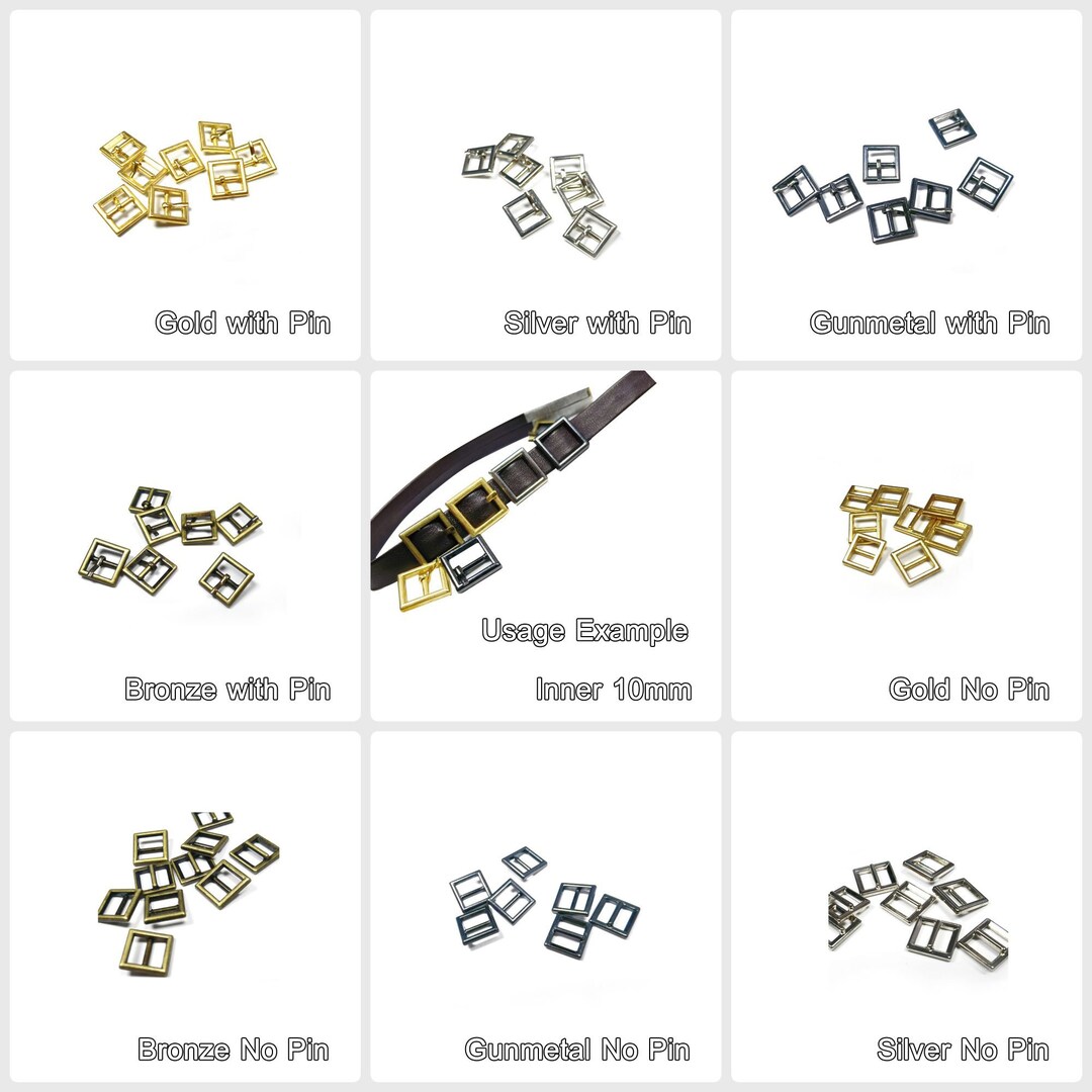 Mini Belt Buckles for Dolls, Inner 10mm Doll Apparel Fasterner, Square ...