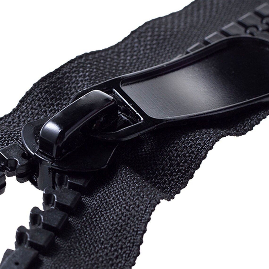 27"-59" Strong Large Molded Plastic Zipper, Black Chunky Zipper With 2 ...