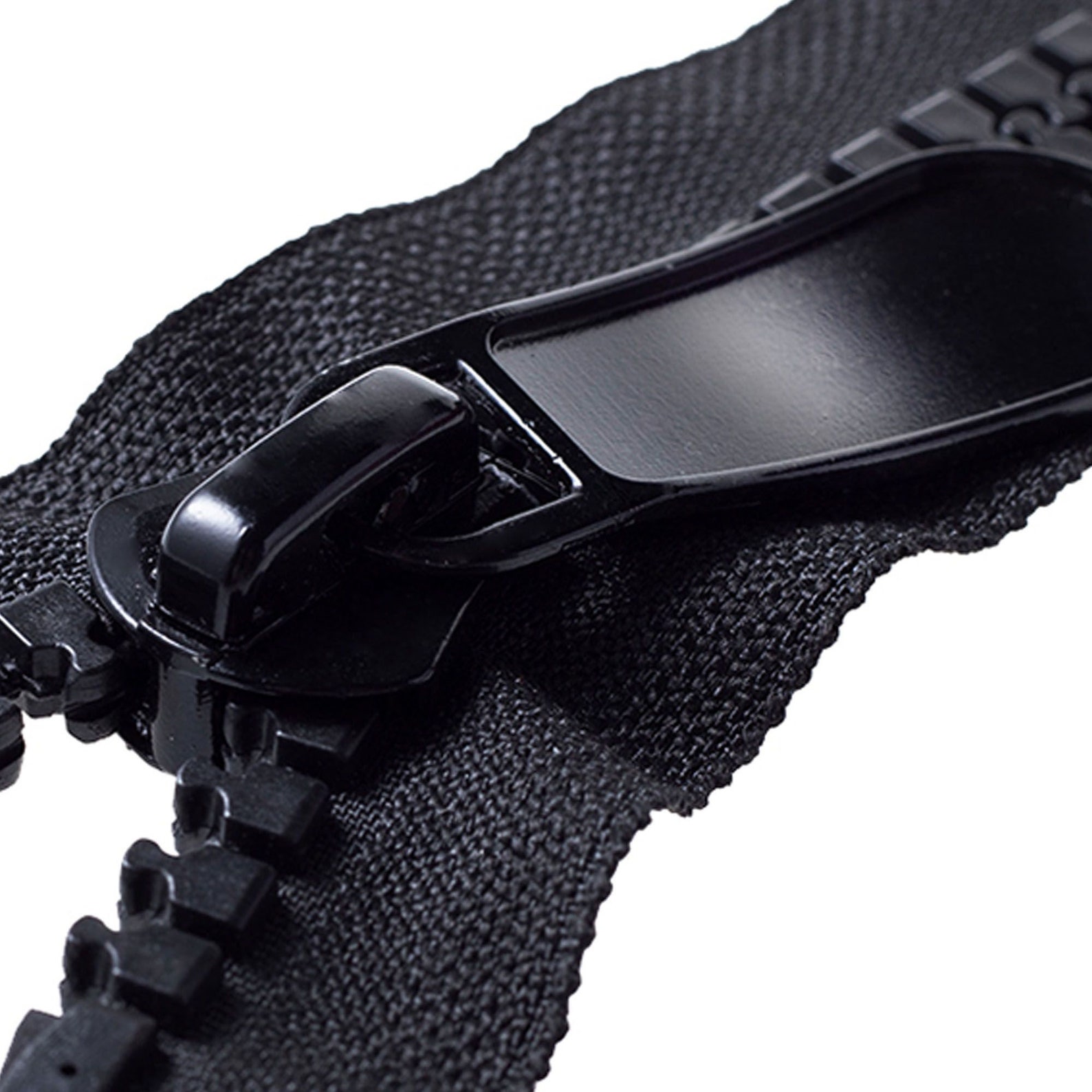27"-59" Strong Large Molded Plastic Zipper, Black Chunky Zipper With 2 ...
