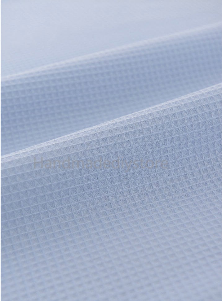 100% Pure Cotton Waffle Fabricsoft Blue Waffle Checkered | Etsy