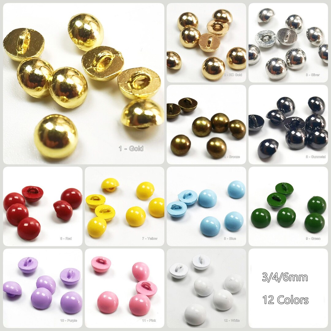 Tiny Round Shank Buttons for Doll Clothes Making, Miniature Doll Round ...