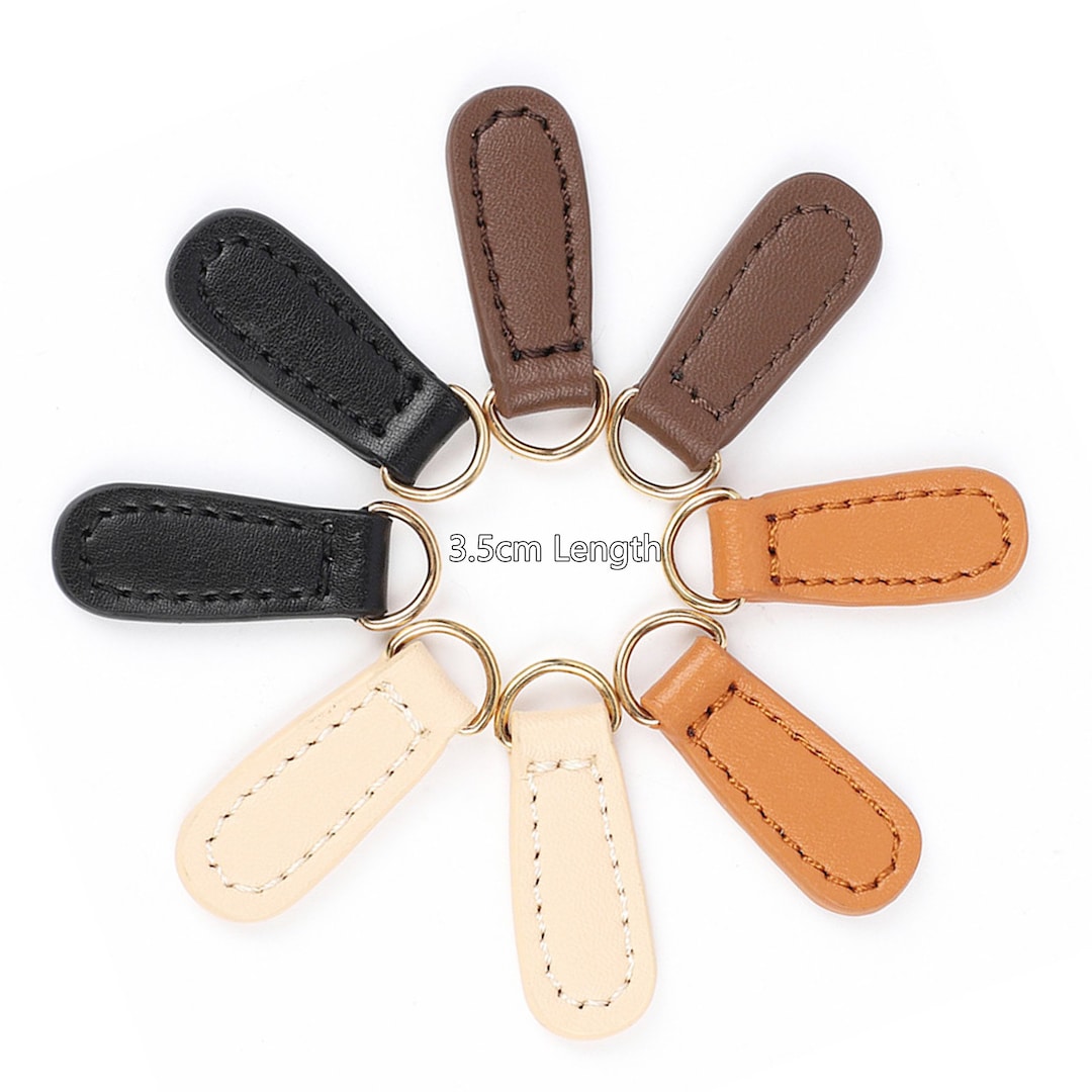 Genuine Leather Zipper Pull With D-ring Closure Fastener, Leather Purse ...
