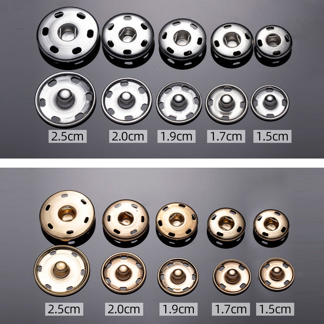 Metal Snap Button Fasteners, Round Press Buttons, Sewing on Popper ...