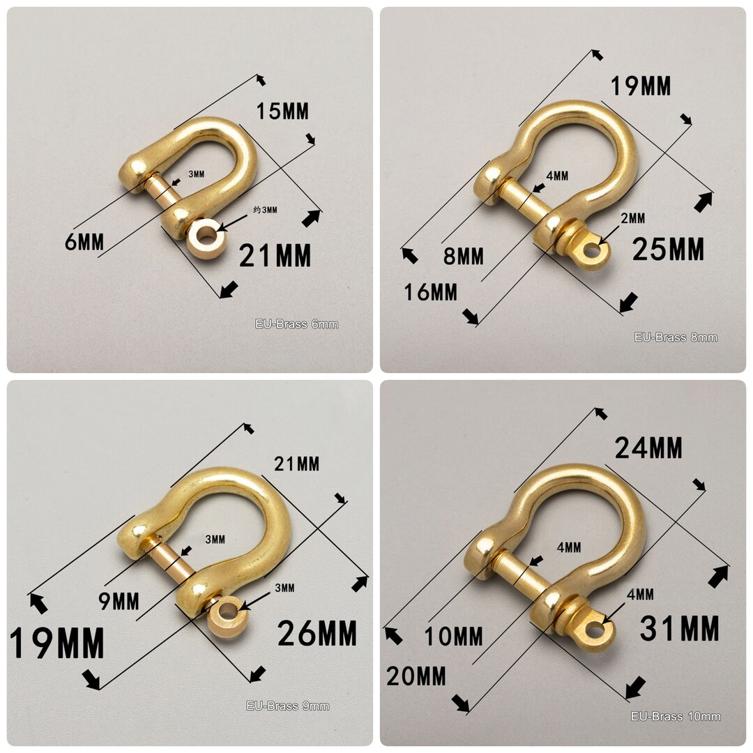 Brass Anchor Shackle, Screw Clasp Lock,horseshoe D Ring,solid Brass U ...