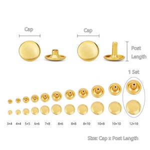 Double Cap Rivets, Round Rivet Fastener for Leather Craft, Brass Rivet ...