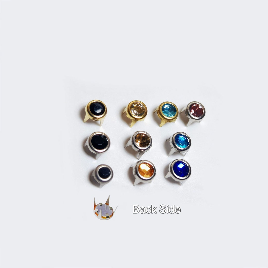 6mm Mini Rhinestone Claw Rivets Studs, Glass Crystal Spikes Prong ...