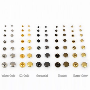 Double Cap Rivets, Round Rivet Fastener for Leather Craft, Brass Rivet ...