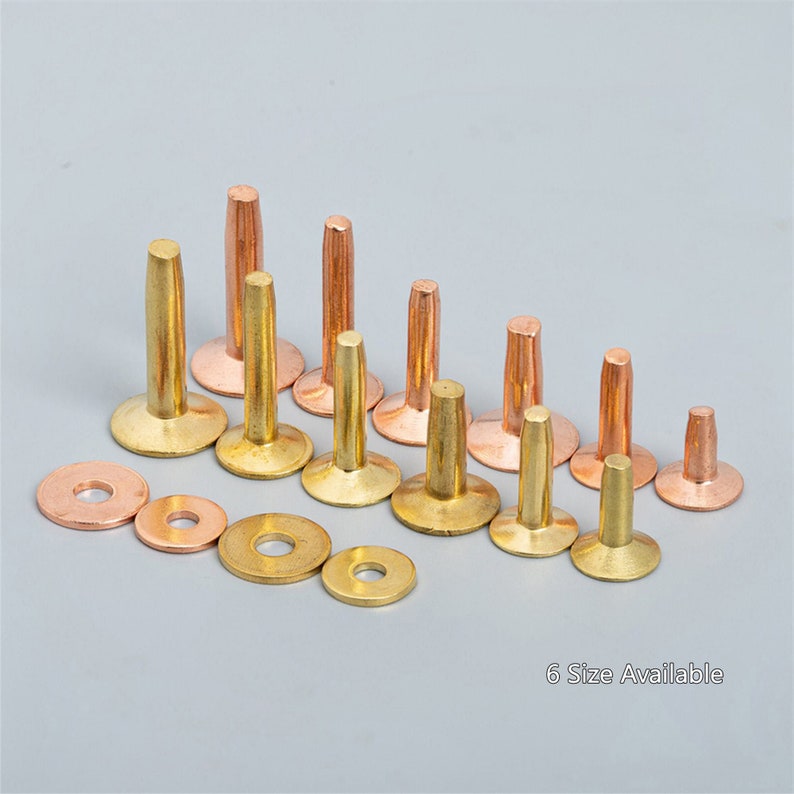 Rivets and Burrs for Leatherworking, Solid Brass/copper Rivets and ...
