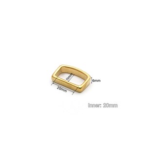 Solid Brass Belt Loop, Metal Belt Fastener Closure, Rectangle Belt D ...