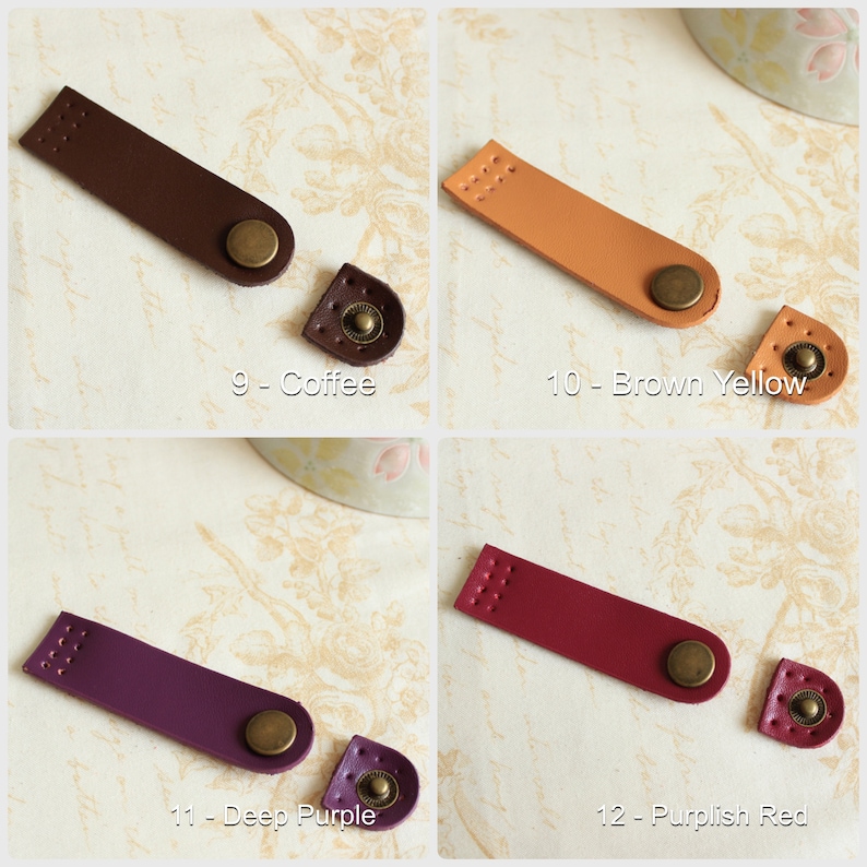 Genuine Leather With Bronze Snap, Sewing Fastener, Sew on Leather Snap ...