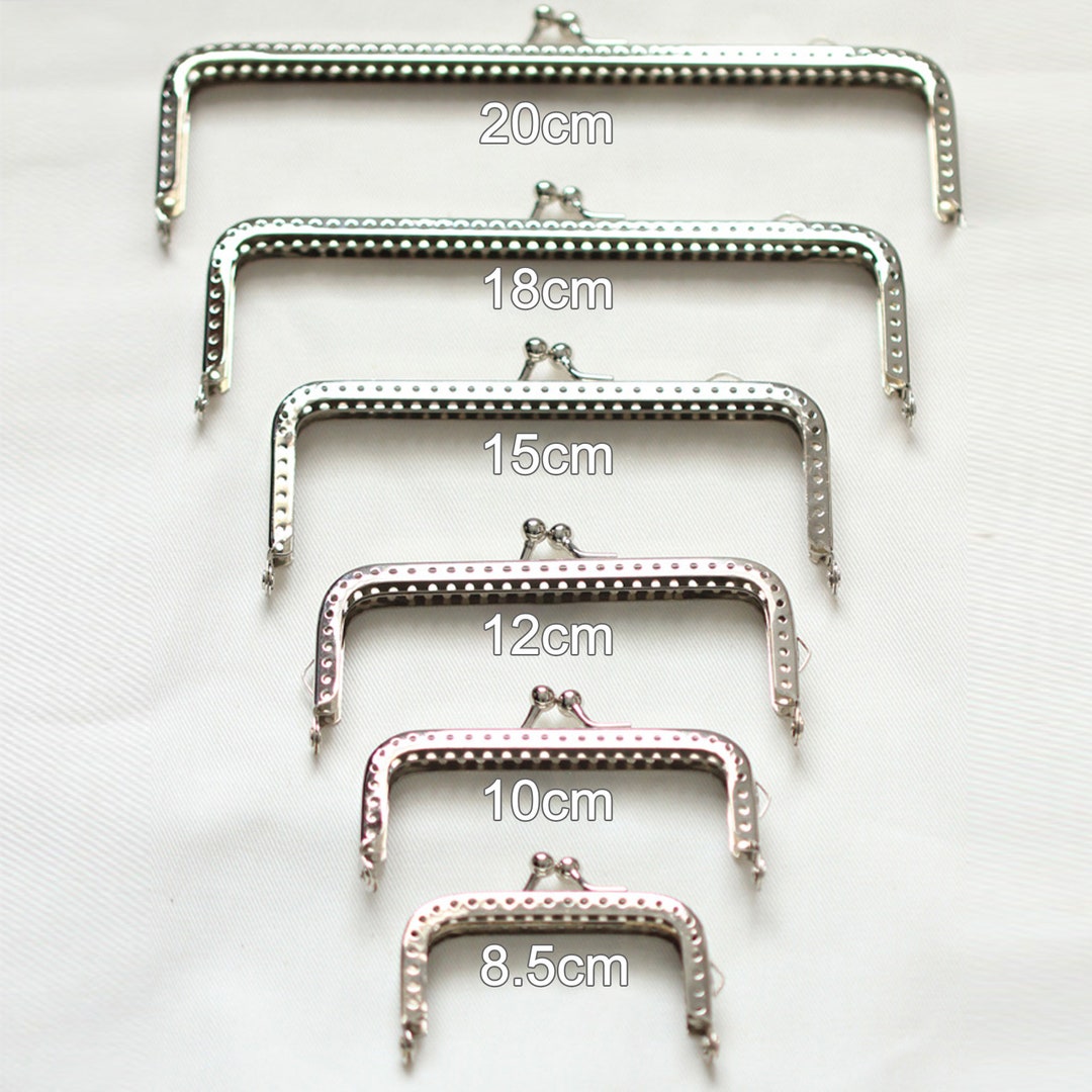 Kiss Lock Purse Frame, Vintage Silver Metal Purse Frame, Rectangular ...