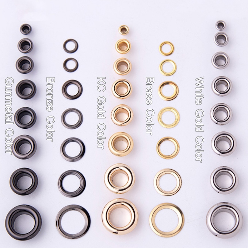 Eyelets With Washers, Brass Grommets for Shoes Clothes Bags Tag DIY ...