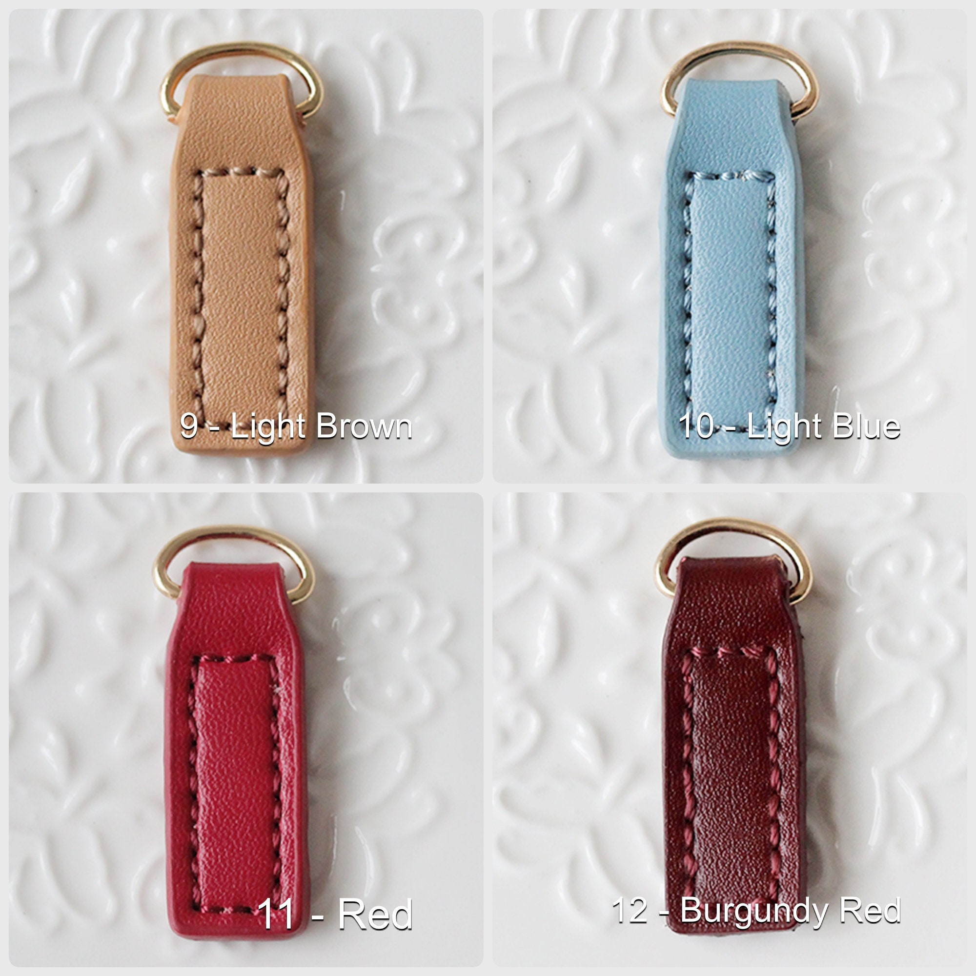 Genuine Leather Zip Pull With D Ring, Zip Puller Head for Handbags ...