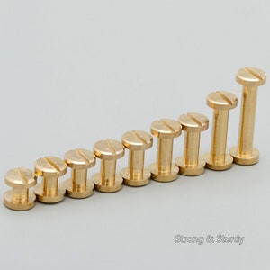 Solid Brass Screw Rivets Leather Fastener Studs, Thick & Sturdy 8/10mm ...
