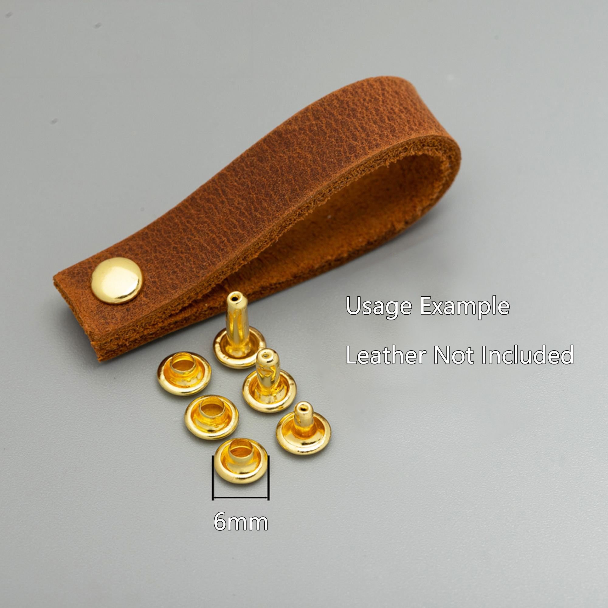 Double Cap Rivets Studs for Leathercrafts,solid Brass Round Rapid Rivet ...