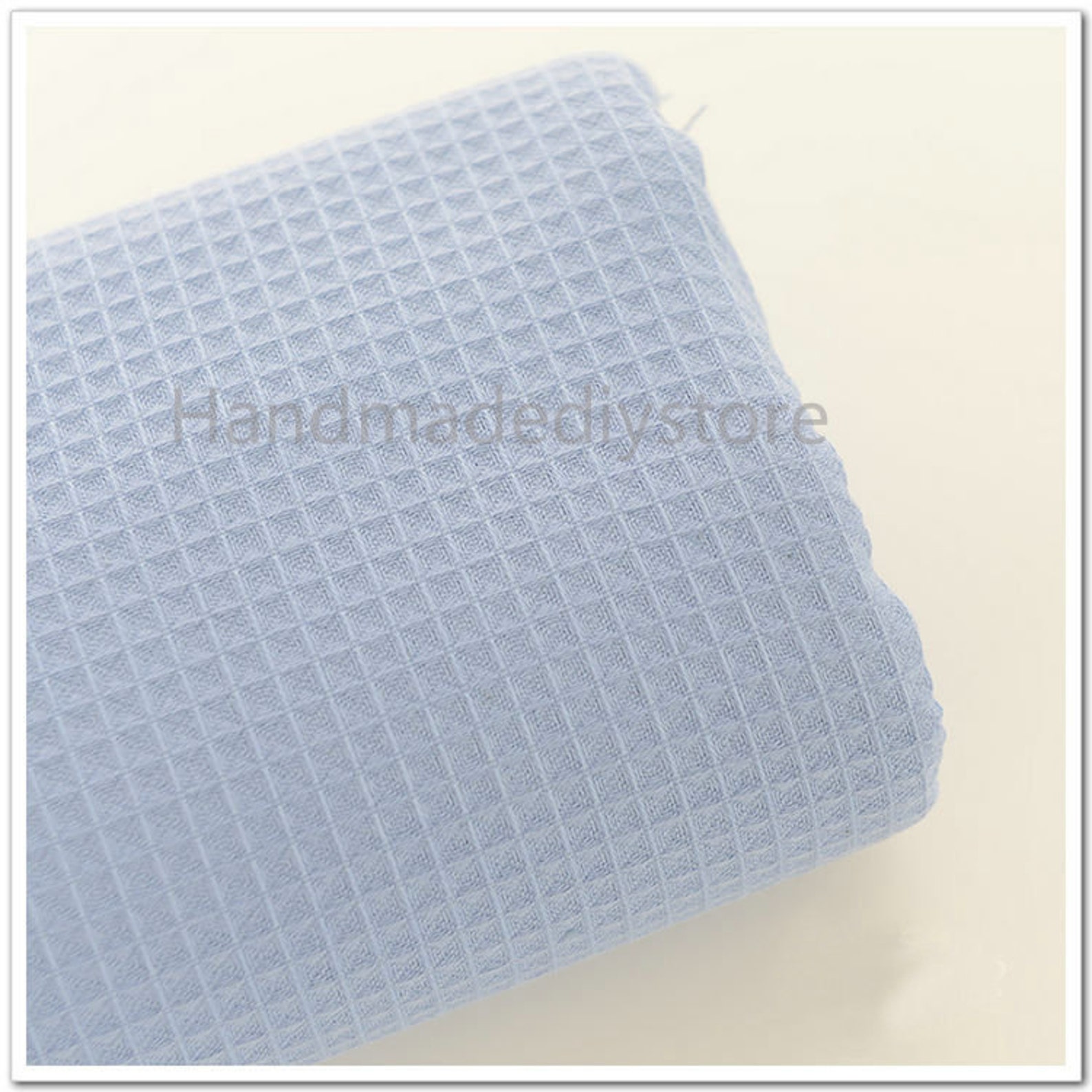 100% Pure Cotton Waffle Fabricsoft Blue Waffle Checkered | Etsy