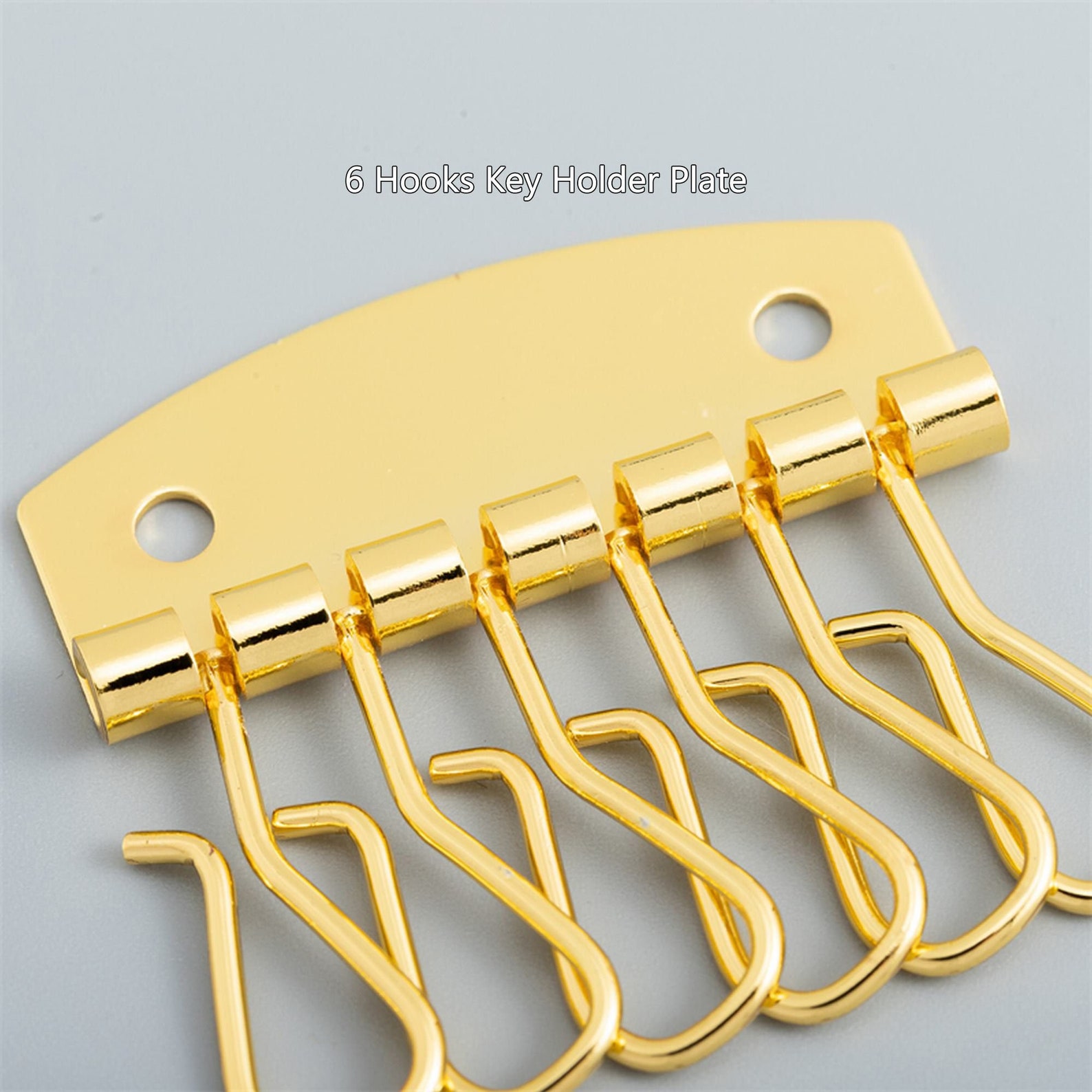 Key Holder Plate With 6 Hooks, Brass Key Pouch Holder, Keychain Pad ...