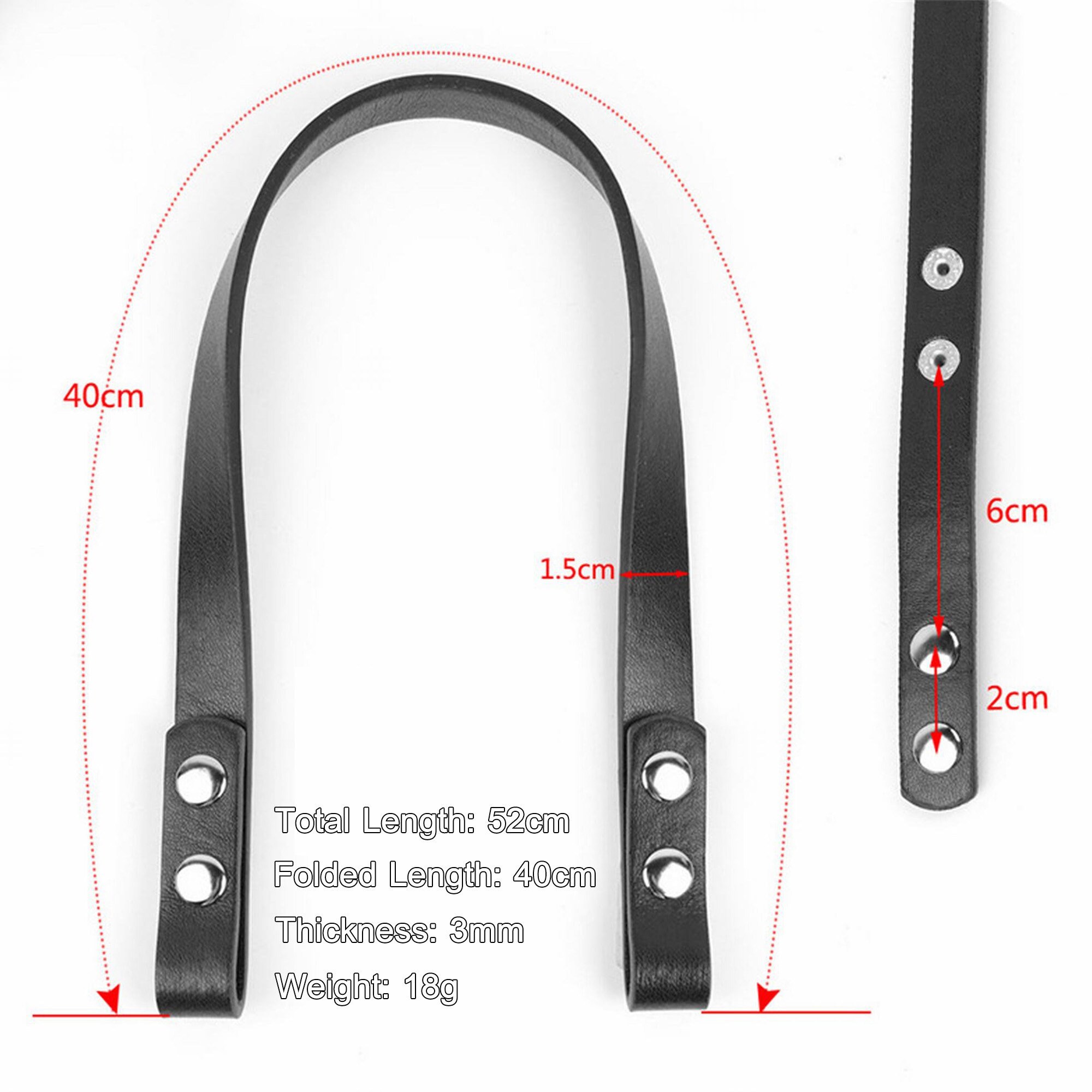 Short Bag Handles With Snap, Shoulder Bag Handle, Fastener for Purse ...