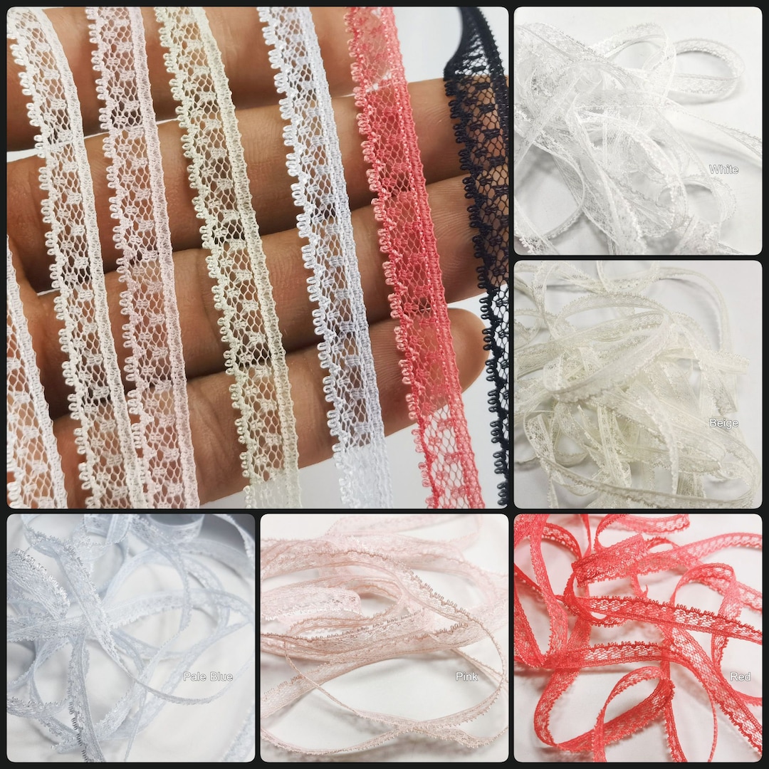 Doll Lace Trim, Tiny Lace Ribbon for Sewing, Floral Lace Fabric for BJD ...