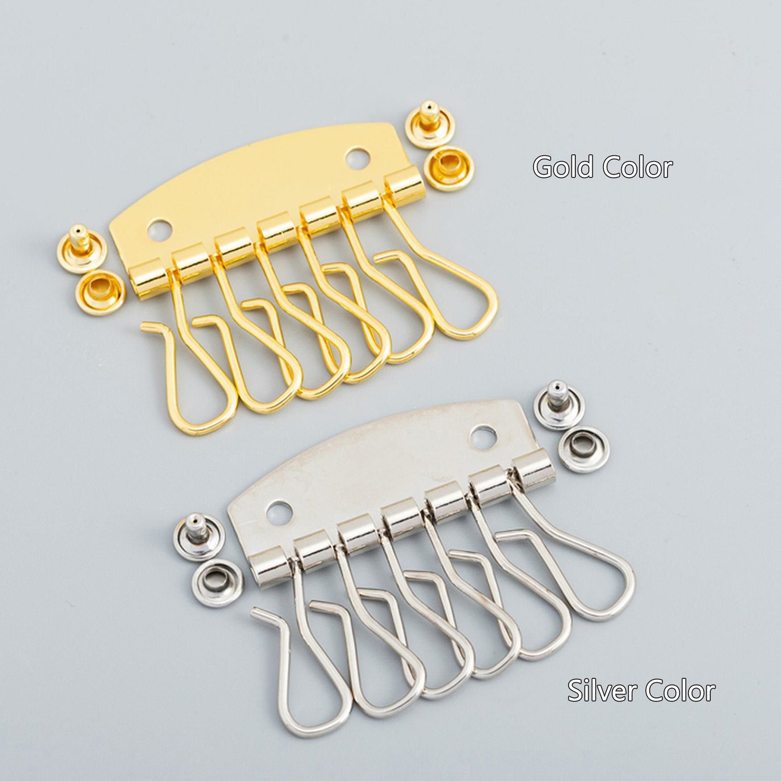 Key Holder Plate With 6 Hooks, Brass Key Pouch Holder, Keychain Pad ...