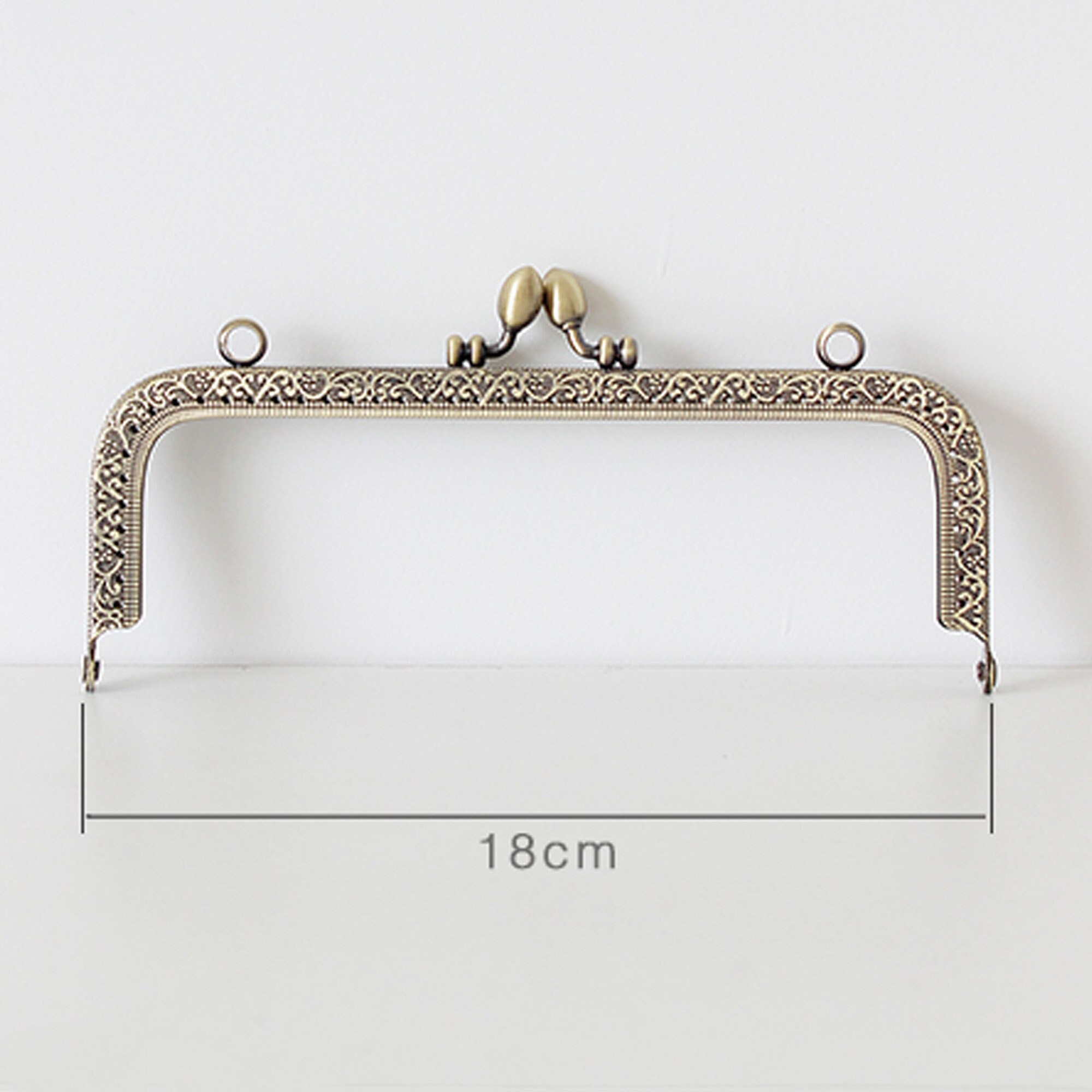Vintage Style Purse Frame, Teardrop Kiss Lock Purse Frame, Retro Bronze ...
