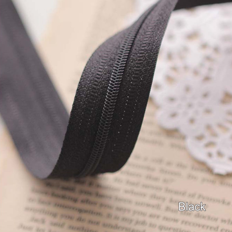 Long Zipper by the Yard, Nylon Coil Zippers for Sewing, Upholstery ...