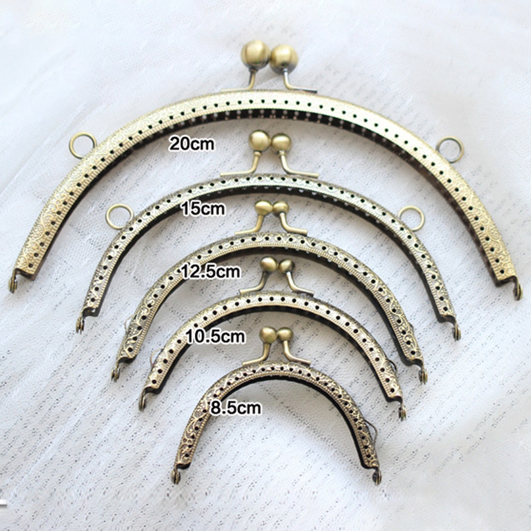 Hypoallergenic Bag Frame, Retro Bronze Tone Half Round Purse Frame ...