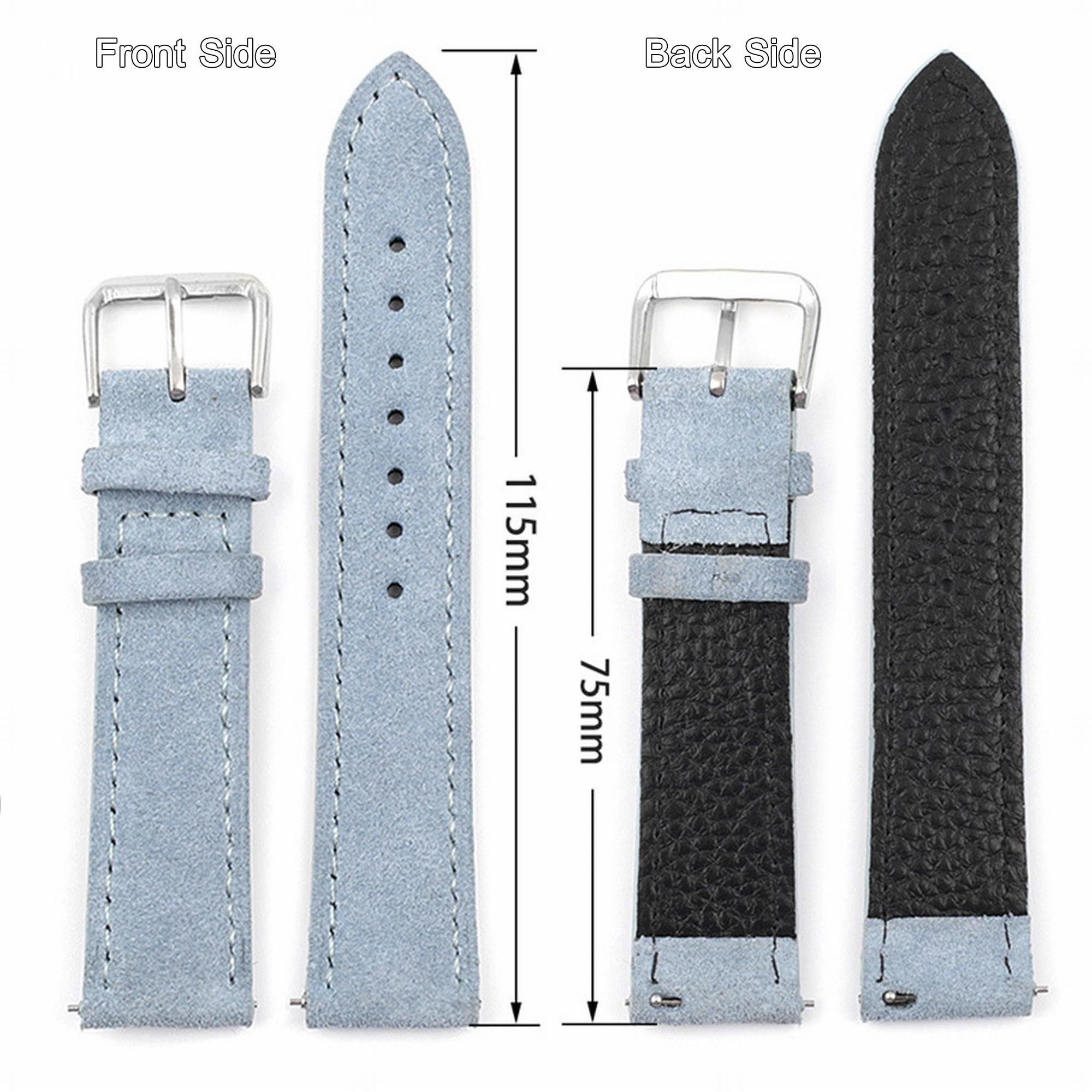 Genuine Leather Watch Strap, Suede Watch Band With Buckle, Watch Strap ...