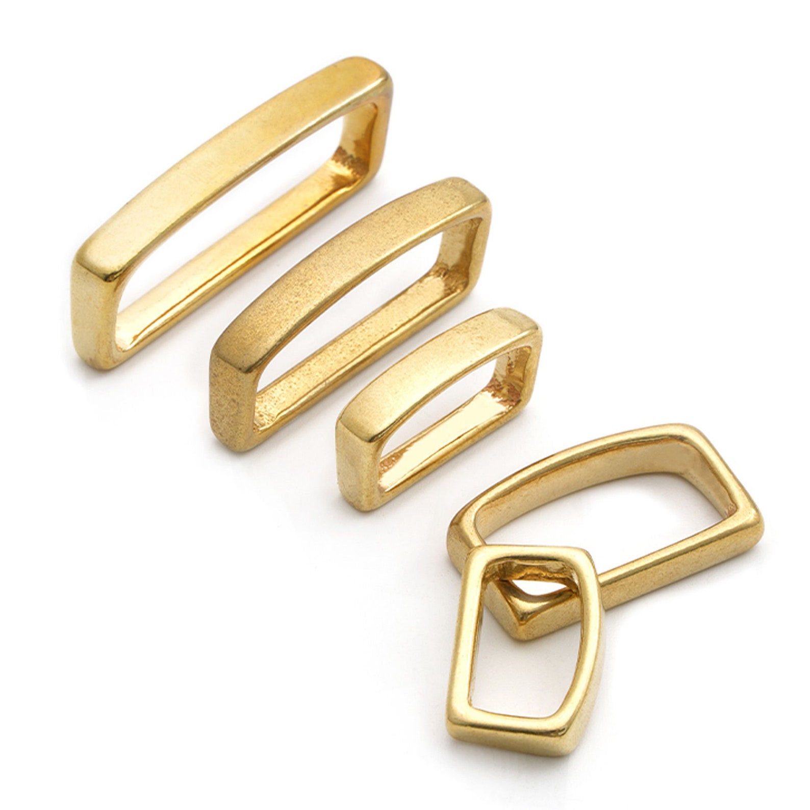 Solid Brass Belt Loop, Metal Belt Fastener Closure, Rectangle Belt D ...