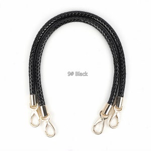 Braided Leather Handle Strap, Handbag Handle With Golden Hook, Faux PU ...