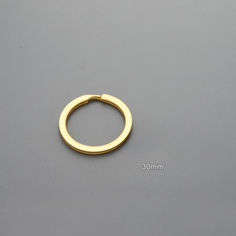 Thick Key Ring Supplies, Solid Brass Flat Split Keyring, Round Key ...