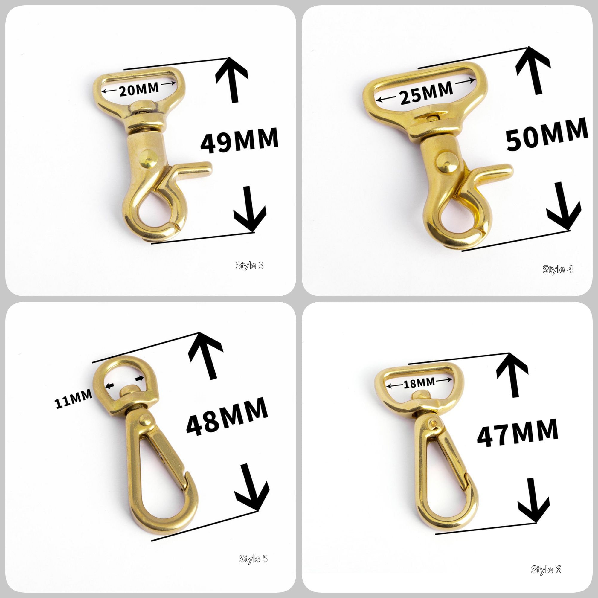 Swivel Trigger Snap Hooks,solid Brass Keychain Lobster Clasp With D ...