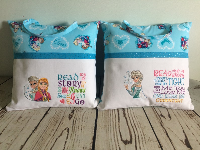 Embroidered Reading Pillow Reading PIllow Elsa/Elsa&Anna | Etsy