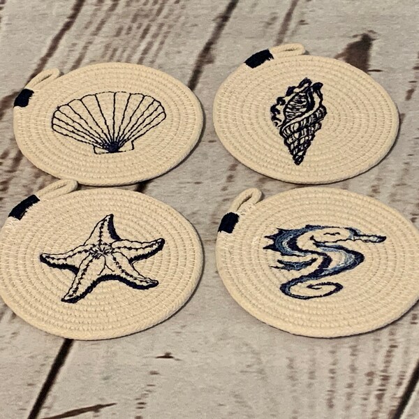 Embroidered Coaster - Etsy