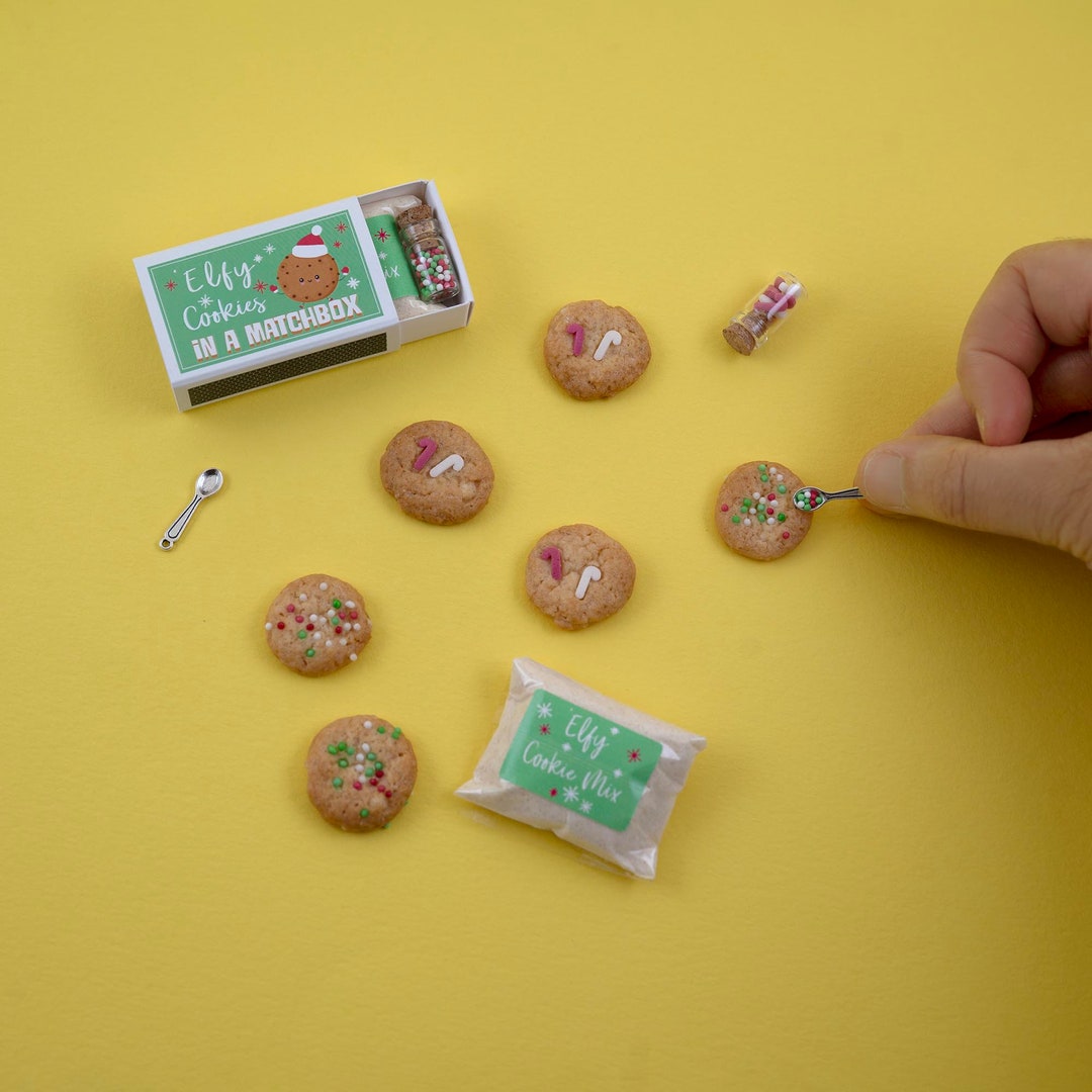 Elfy Cookies in A Matchbox, Make Your Own Mini Cookie Kit, Christmas ...