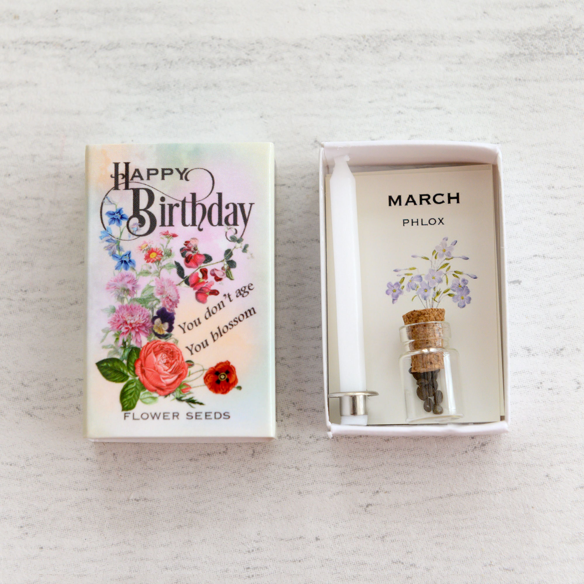 March Birth Flower Seeds in A Matchbox Birthday Gifts for | Etsy