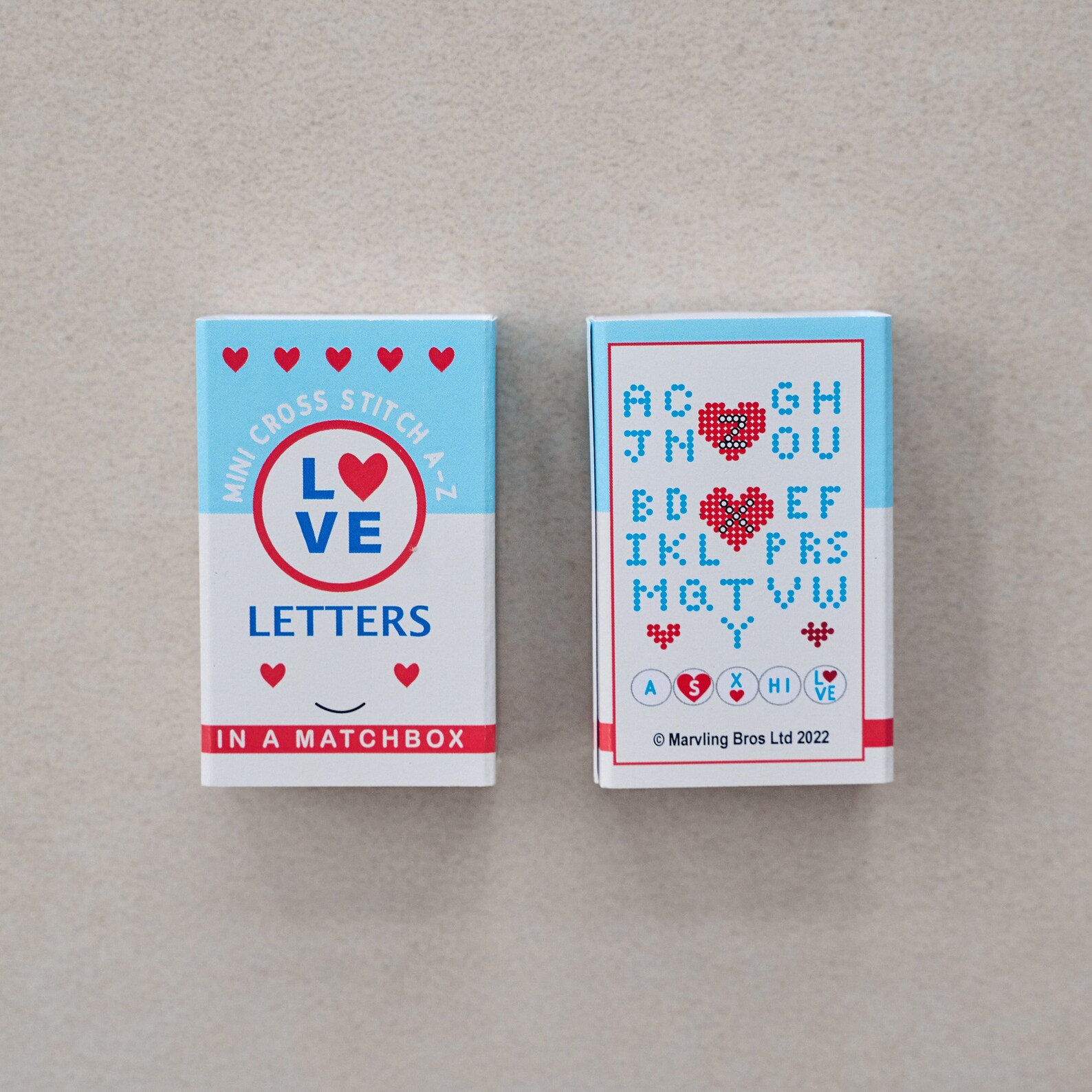 Love Letters Mini Hoop Cross Stitch in A Matchbox - Etsy