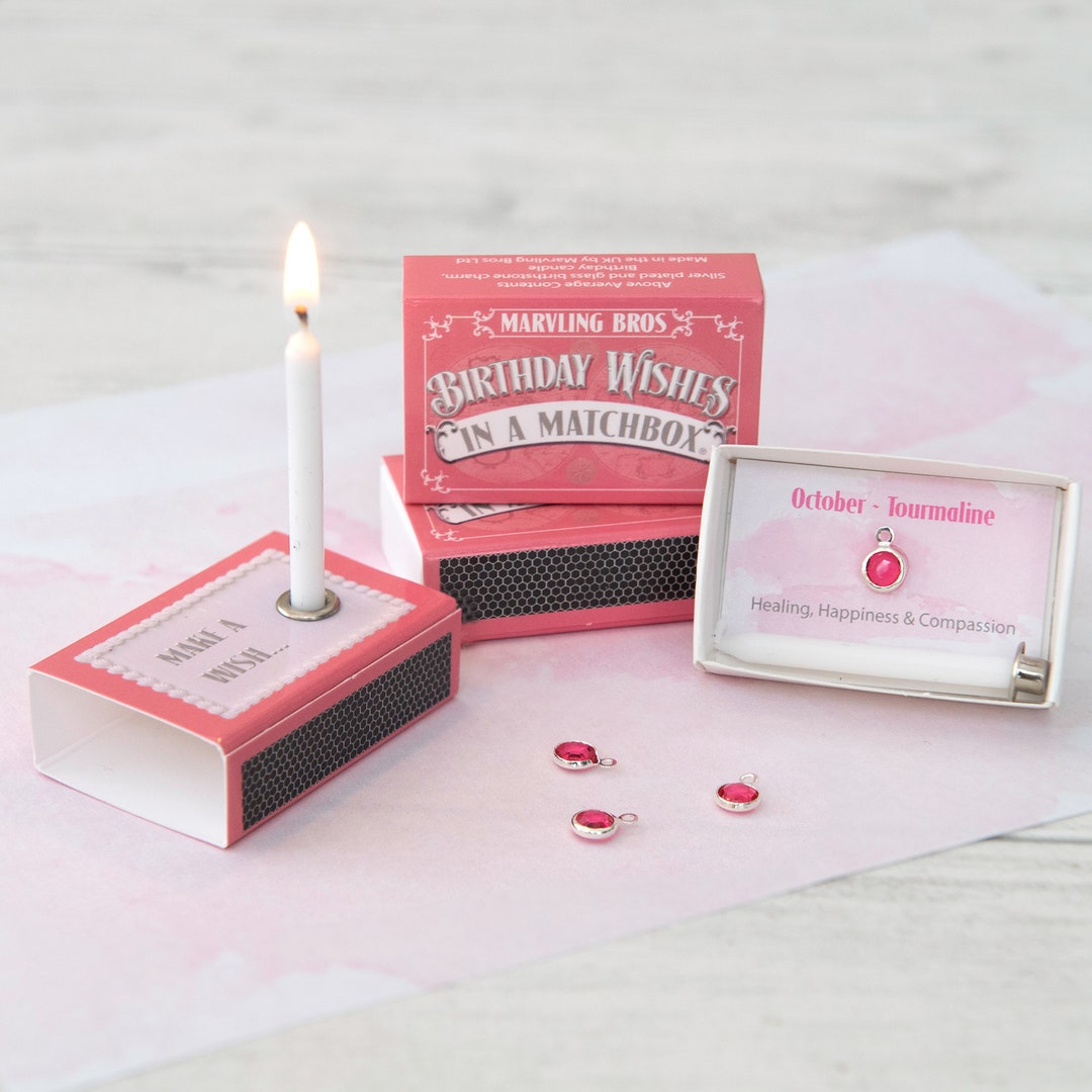October Birthstone Gift in A Matchbox, Birthday Gift for Her, Birthday ...