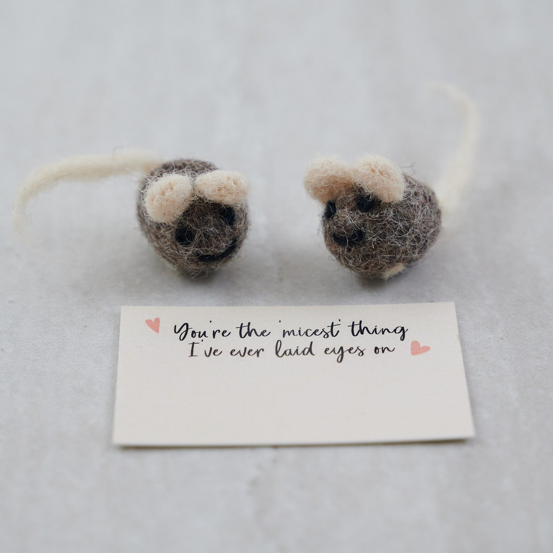 Cheesy Message Wool Felt Mice in A Matchbox, Valentine's Gift ...