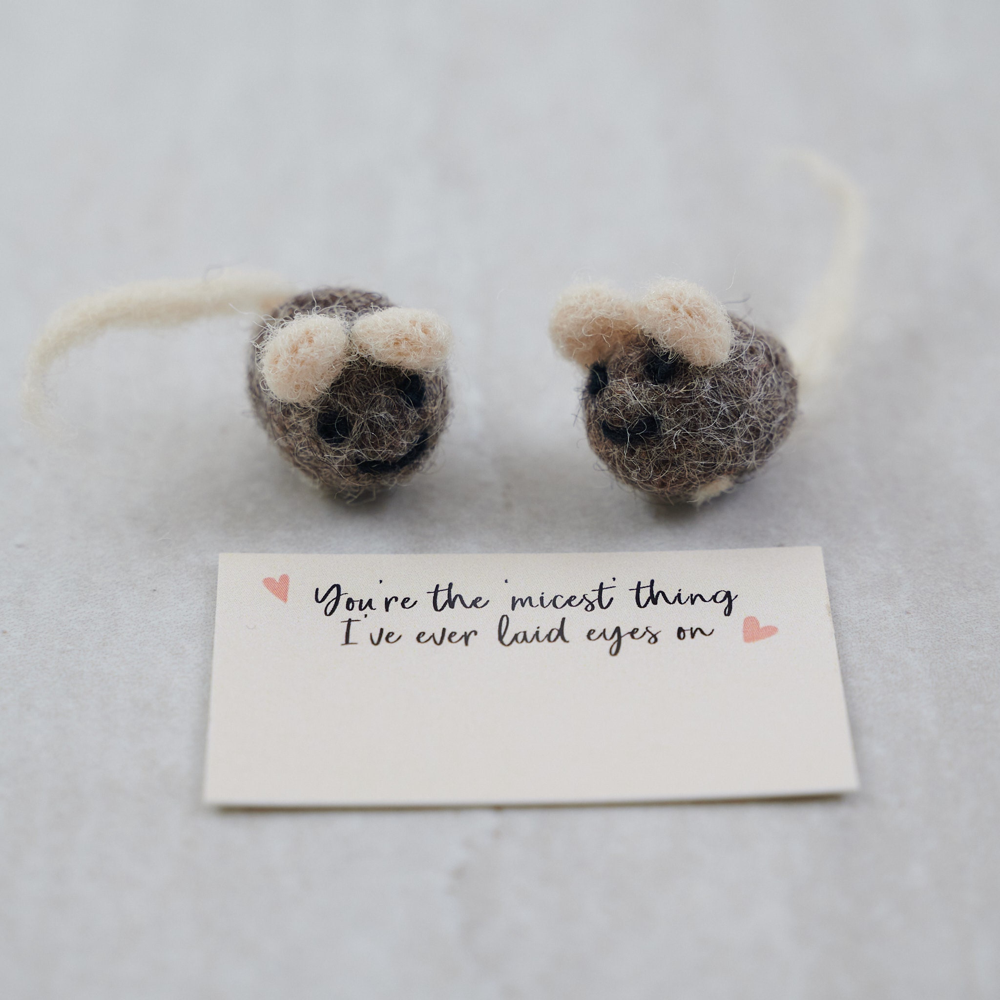 Cheesy Message Wool Felt Mice in A Matchbox, Valentine's Gift ...