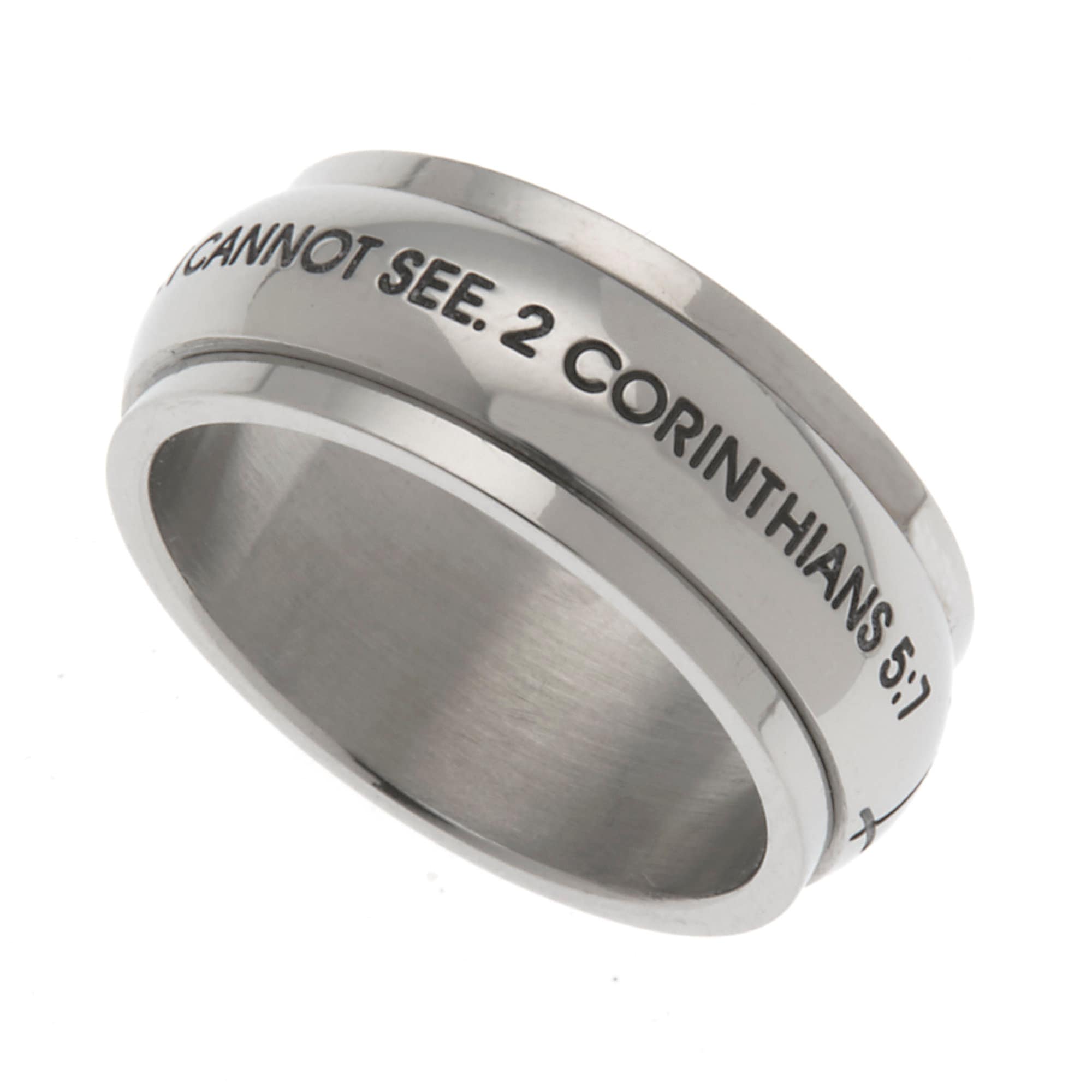 8mm Women's Spinner Ring - I Will Walk by Faith Even When I Cannot See ...